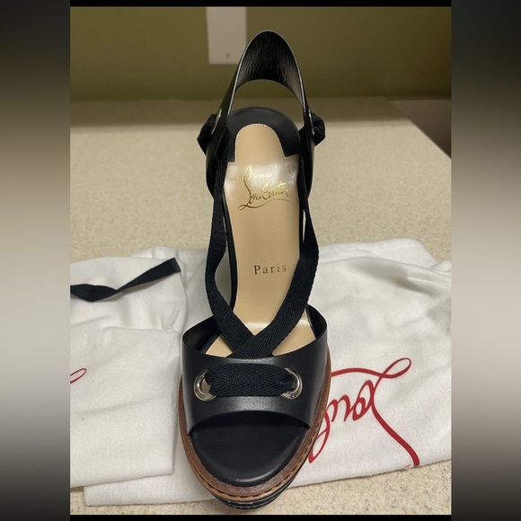 Christian Louboutin | Shoes | Christian Louboutin Tribuli Lace Up Wedge ...